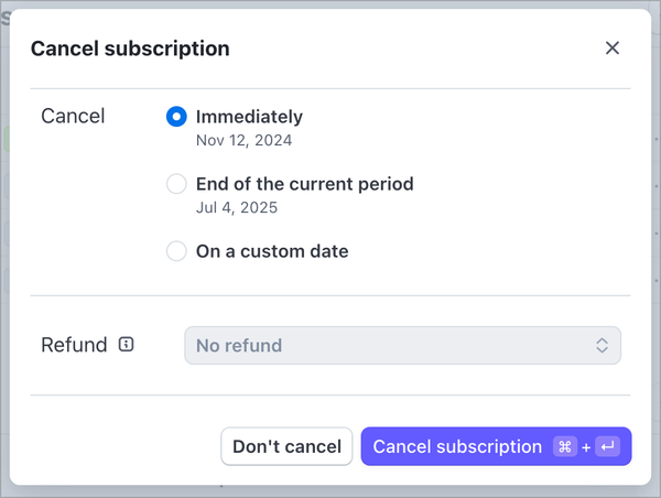 How do I cancel member subscriptions