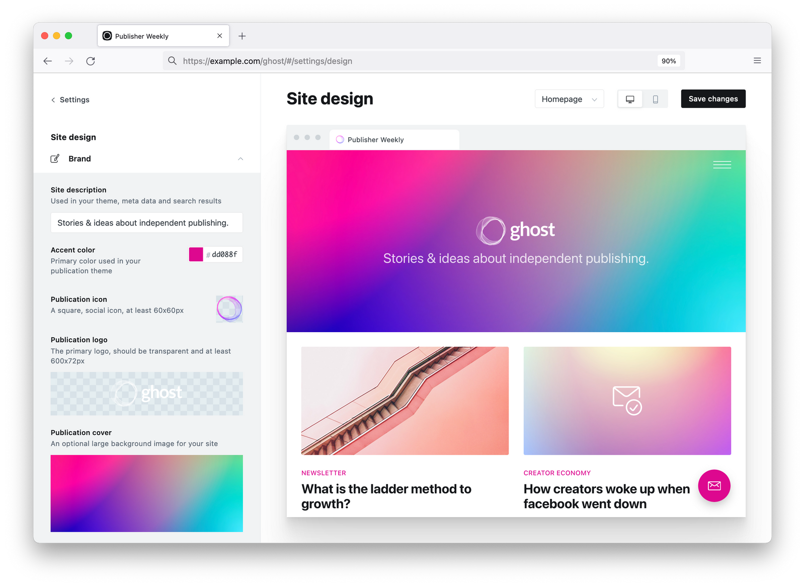 How to setup your Ghost publication
