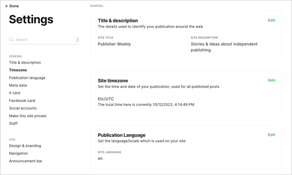 How to setup your Ghost publication