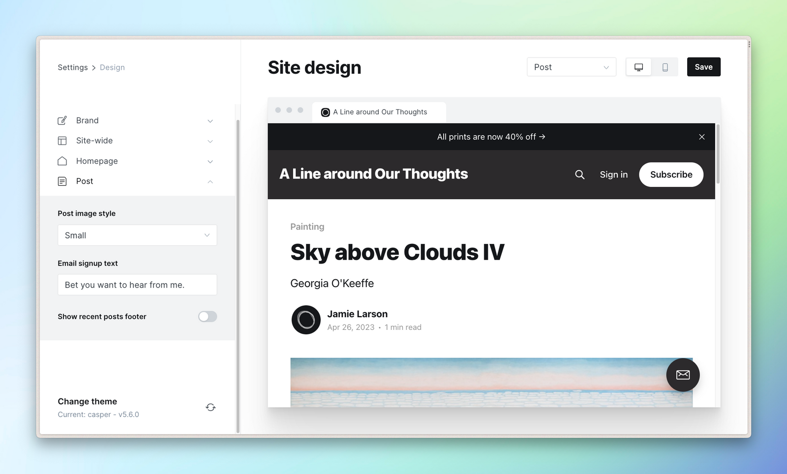 Custom settings are the ultimate power-up for Ghost themes